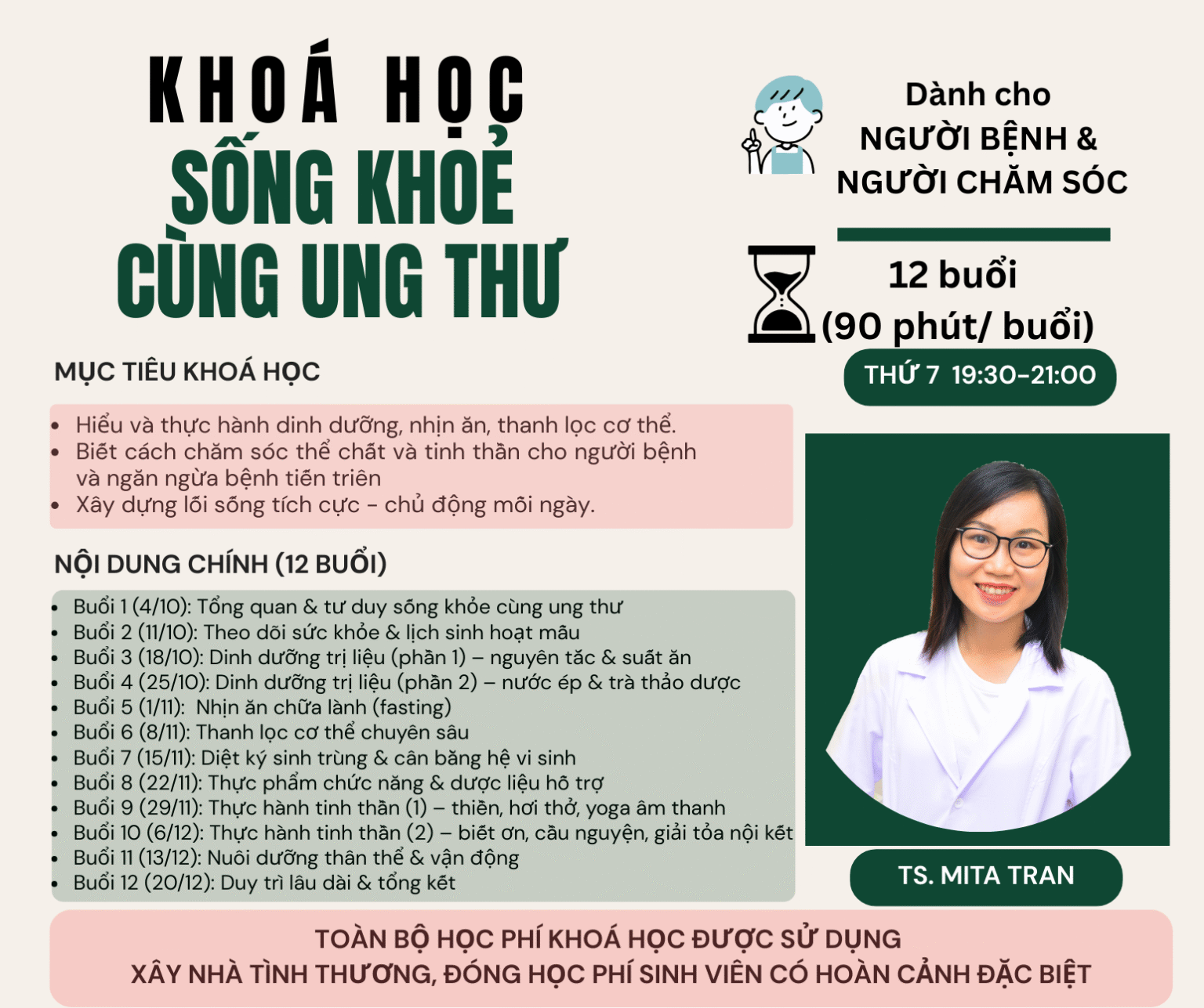 Khoá Học SỐNG KHOẺ CÙNG UNG THƯ 2025 ⋆ MITA TRAN